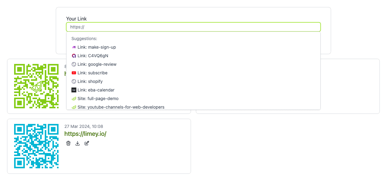 Generate a QR Code • Limey